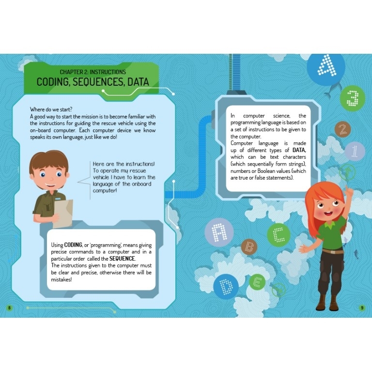 Story box toys and books. Earth Mission - Learn and Play with Coding